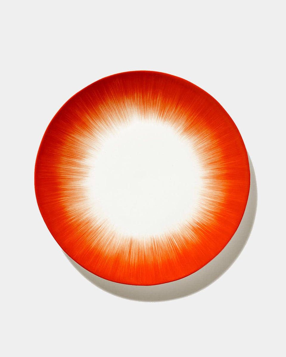 Ann Demeulemeester - Serax set of 2 white and red plates "Dé" var 5 ...